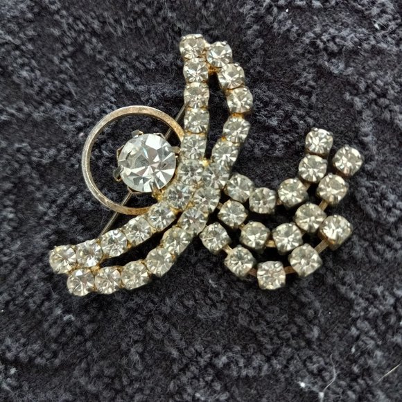 Jewelry | Brooch Vintage Rhinestones And Silver | Poshmark